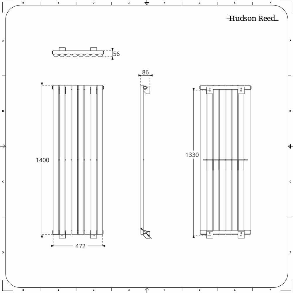 Verticale Design Radiator Enkel Paneel 140cm x 47,2cm - Antraciet | Revive