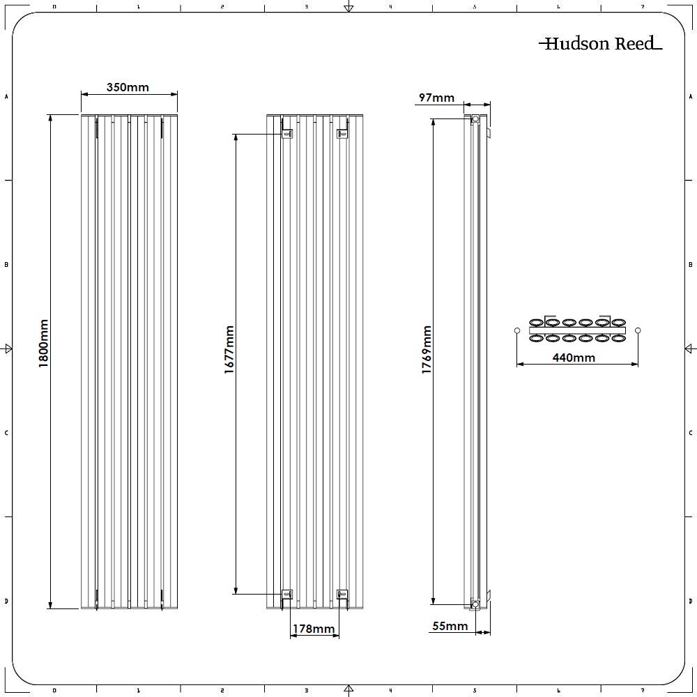 Design Radiator CV Verticaal (Dubbel Paneel) Modern 180cm x 35cm ...