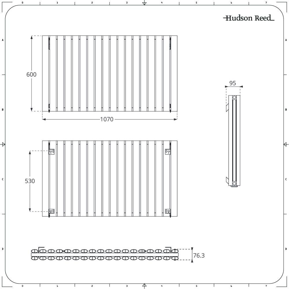 Design Radiator Wit Horizontale Aluminium DubbelPaneel 107cm x 60cm ...