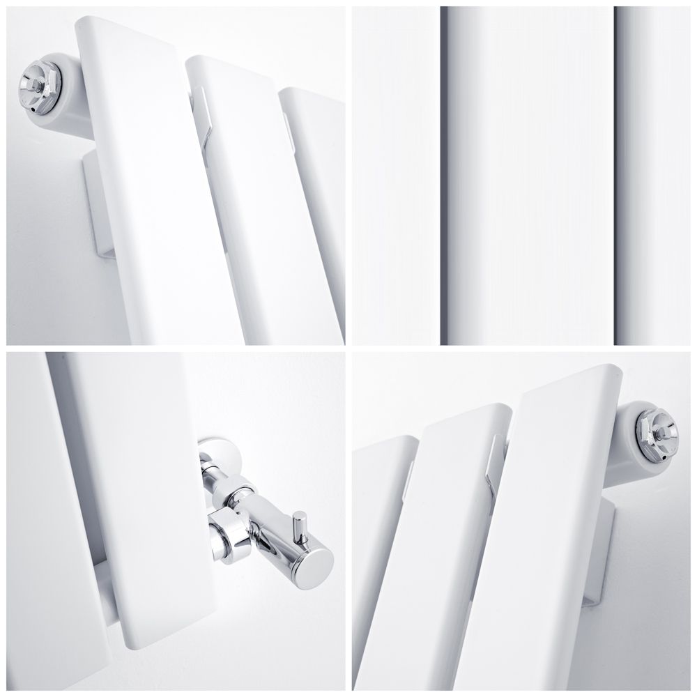 Design Radiator Verticaal Vlak Enkel Paneel - 160cm x 28cm - Wit | Delta