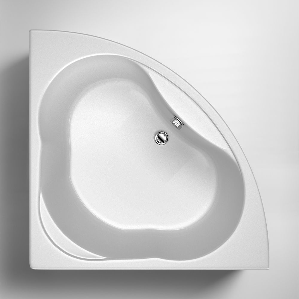 Hoekbad Inclusief Badpaneel 120cm x 120cm Glanzend Wit | Belstone