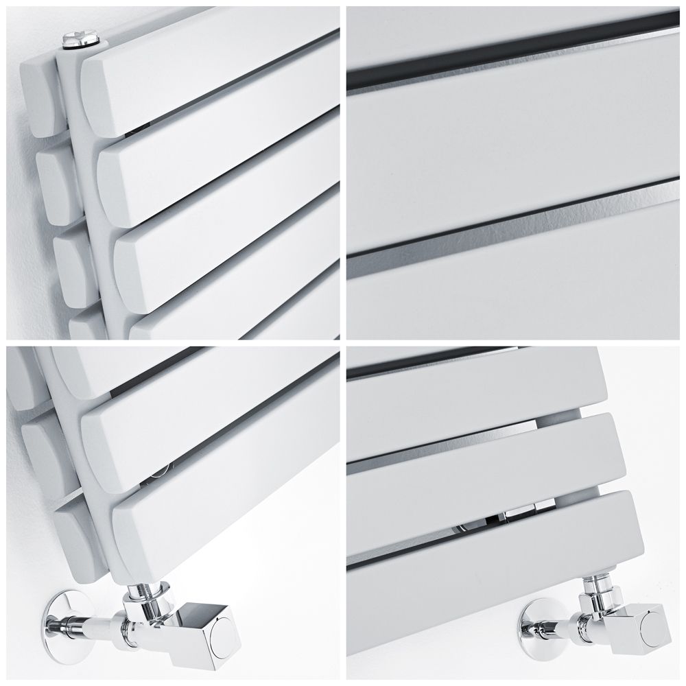 Design Radiator Horizontaal Vlak Dubbel Paneel 160cm x 35,4cm - Zilver ...