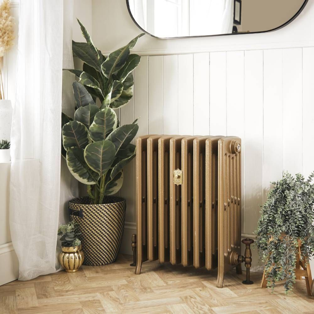 Gietijzeren Radiator Gebrand Goud H. 66cm x Kies de Breedte| Isabel