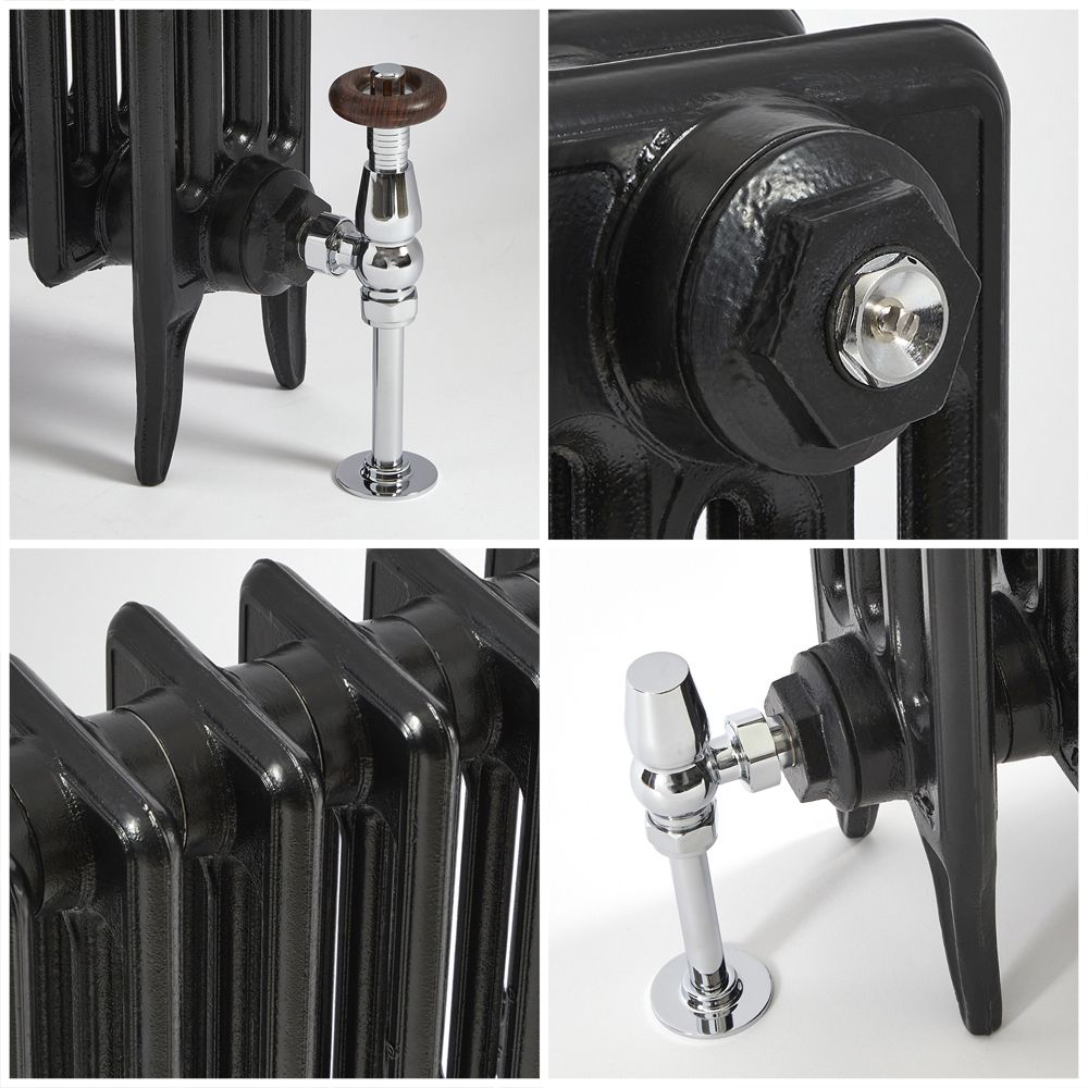 Gietijzeren Kolomradiator Klassiek 66cm Hoog - Zwart | Kies de Afmeting ...