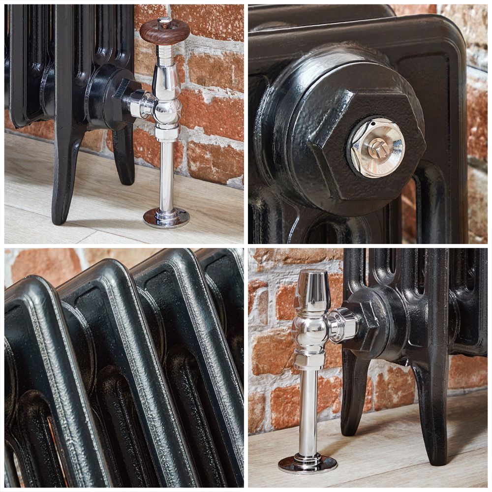 Gietijzeren Kolomradiator Klassiek 66cm Hoog - Zwart | Kies de Afmeting ...