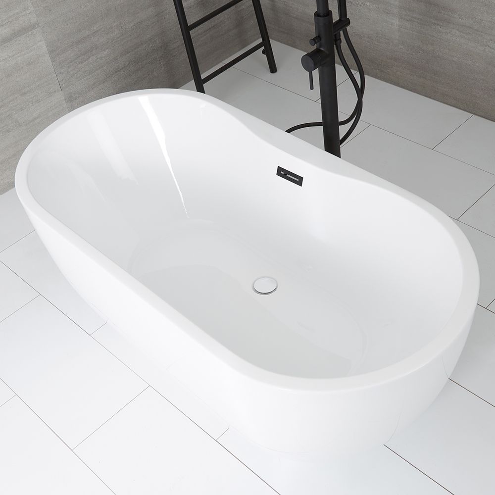 Vrijstaand Bad Ovaal Modern Dubbelzijdig Glanzend Wit 180cm x 75cm ...