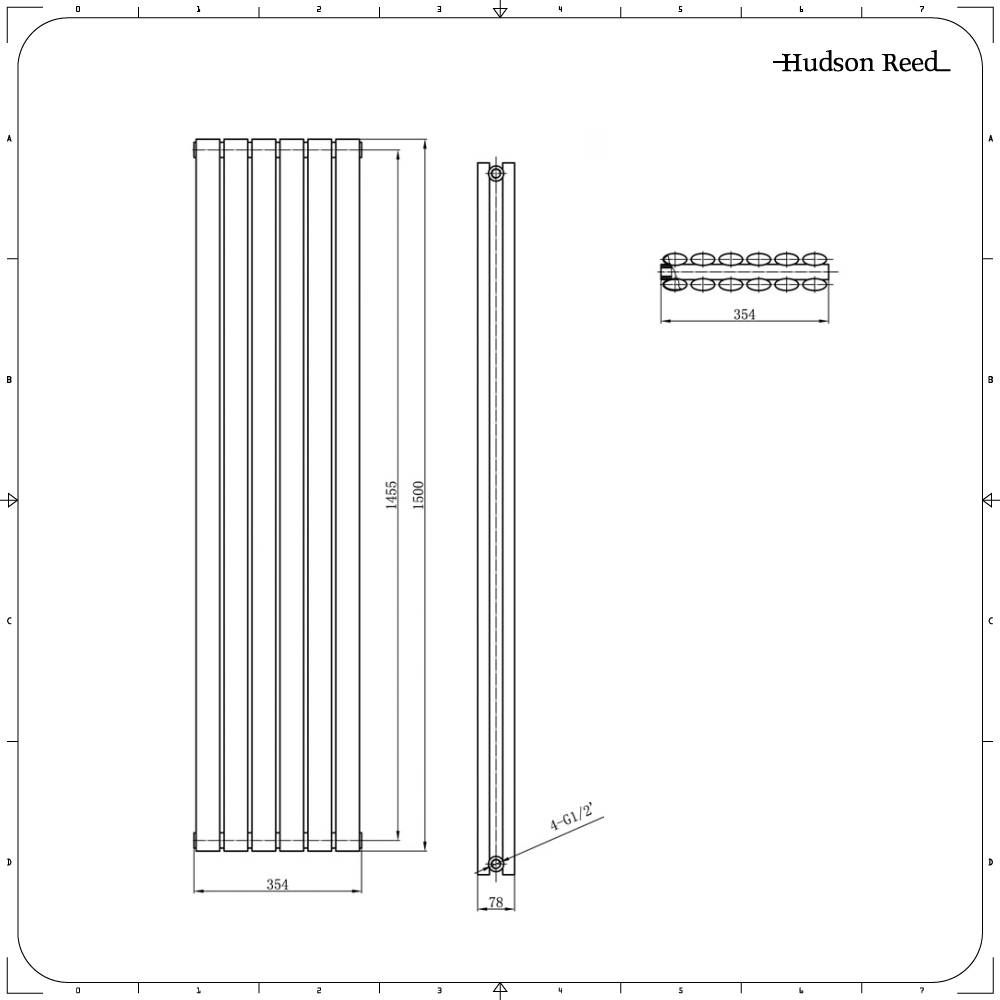 Design Radiator CV Verticaal (Dubbel Paneel) Modern 150cm x 35,4cm ...