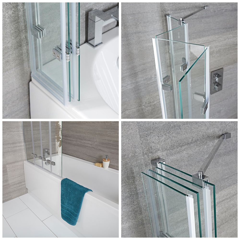 Ligbad Glanzend Wit met Voorpaneel en Inklapbare Badwand | Keuze ...