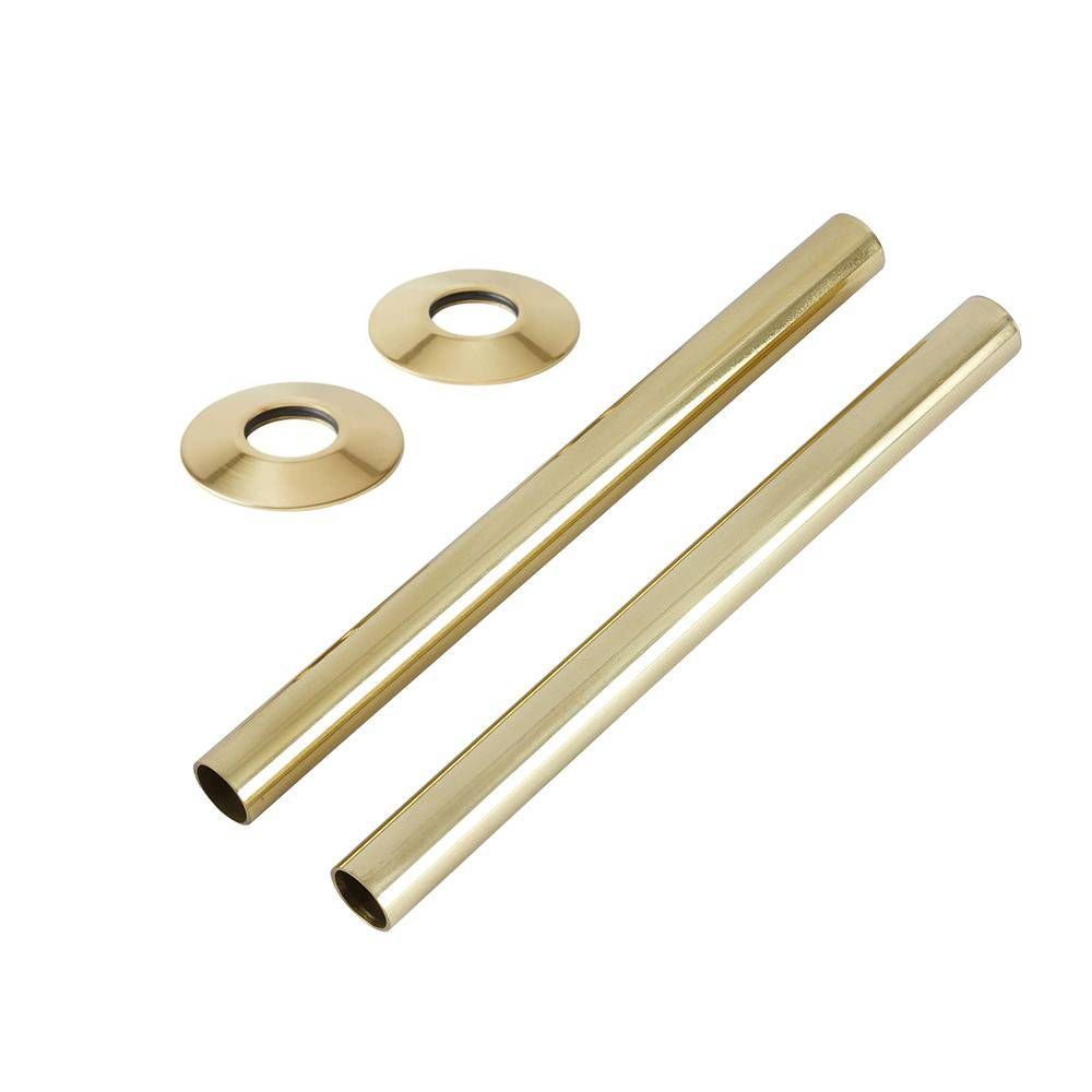 Radiatorbuizen met Rozetten Gepolijst Messing