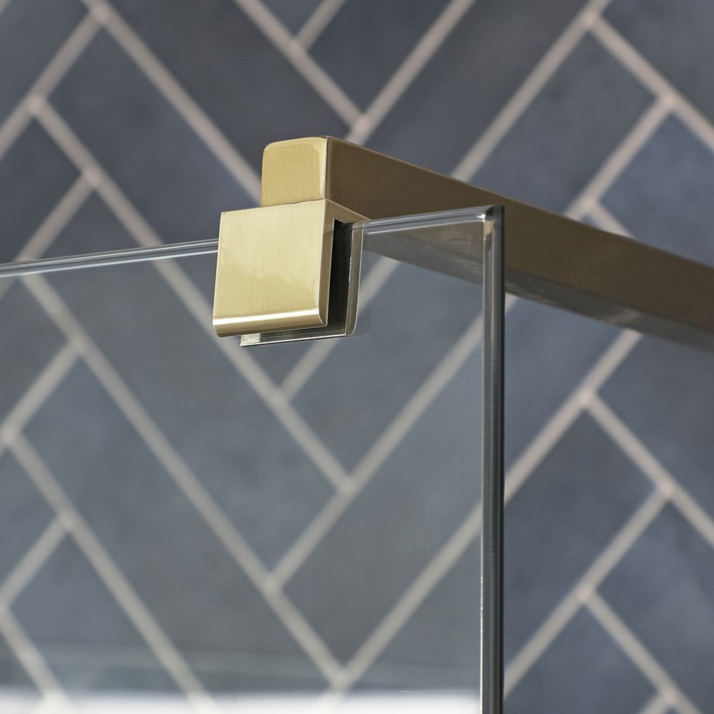 Inloopdouche 2 Vaste Douchewanden Antiek Messing | Keuze Afmeting ...