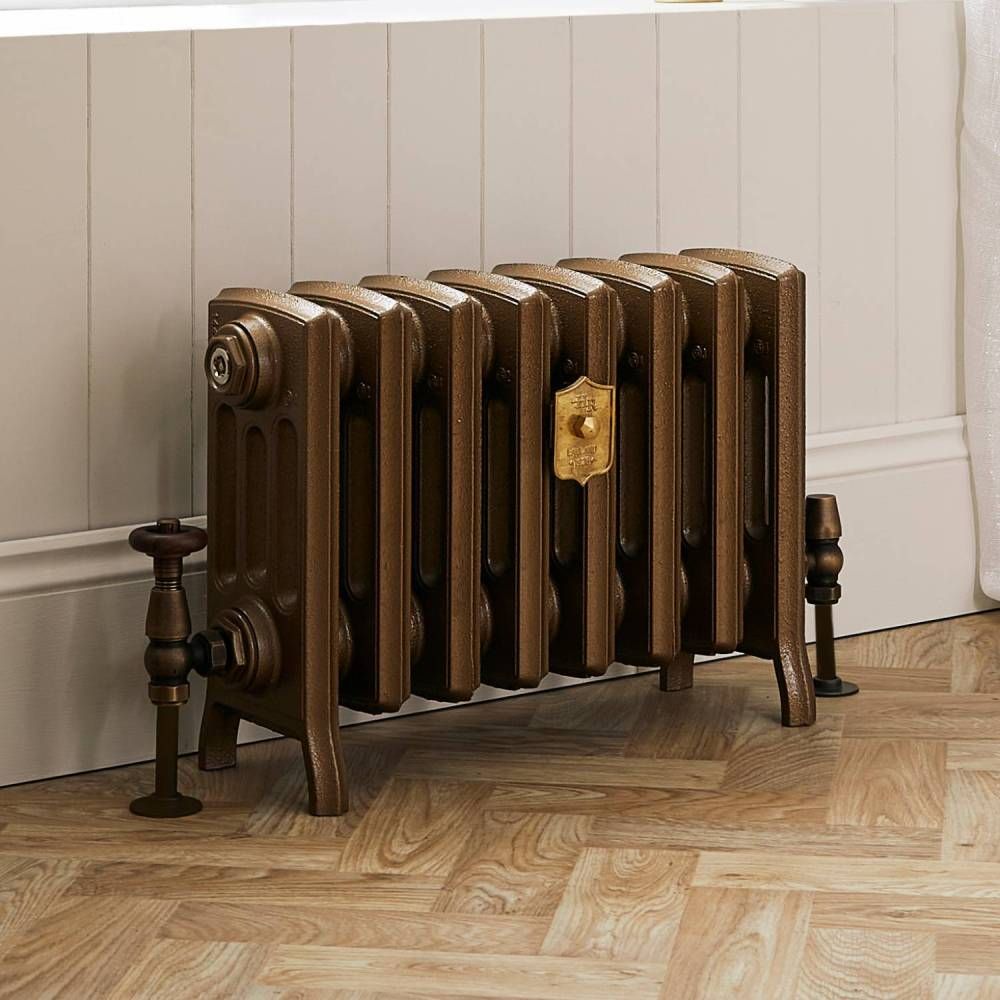 Gietijzeren Radiator Gebrand Goud H. 35,7cm x Kies de Breedte| Isabel