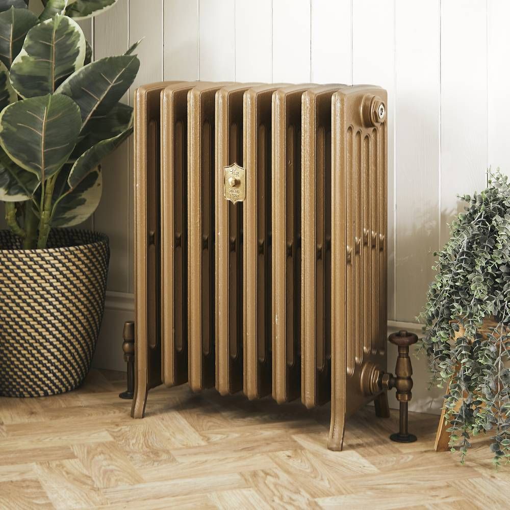 Gietijzeren Radiator Gebrand Goud H. 66cm x Kies de Breedte| Isabel