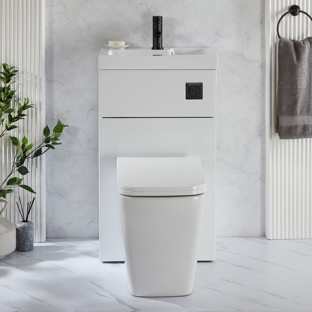 Milton Toilet en Fontein Combinatie Modern Incl. WC-ombouw en Verbogen ...