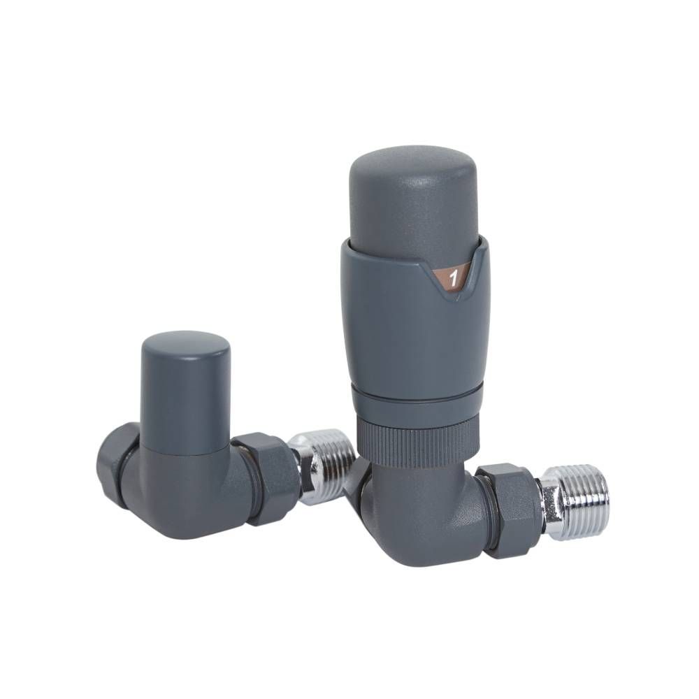 Radiatorkraan Thermostatisch Verkeerd Haaks en Afsluiter Antraciet