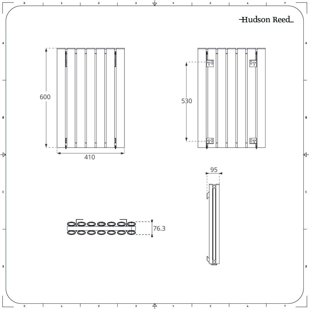 Design Radiator Wit Horizontale Aluminium DubbelPaneel 41cm x 60cm ...