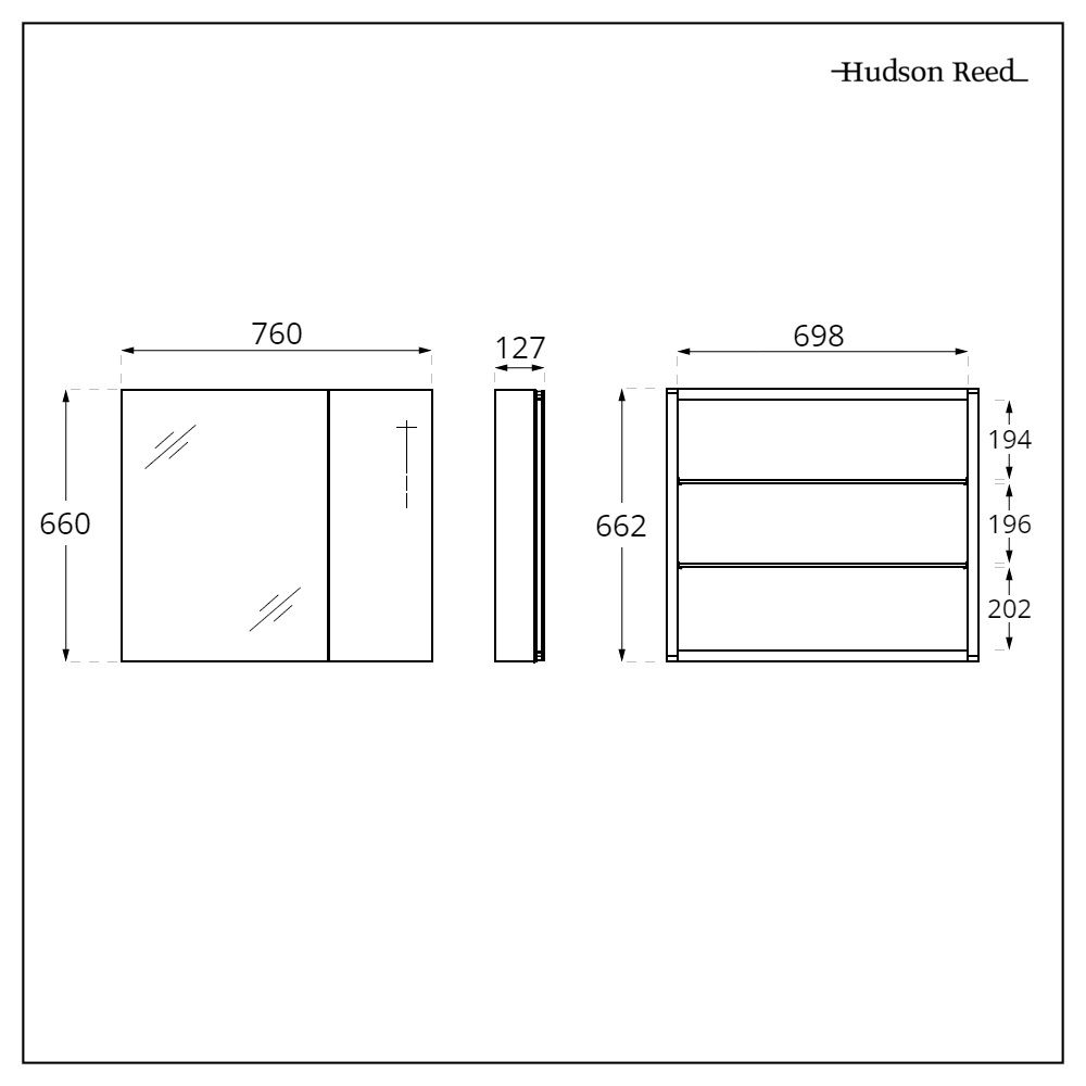 Spiegelkast 76cm x 66cm Modern | Cleo