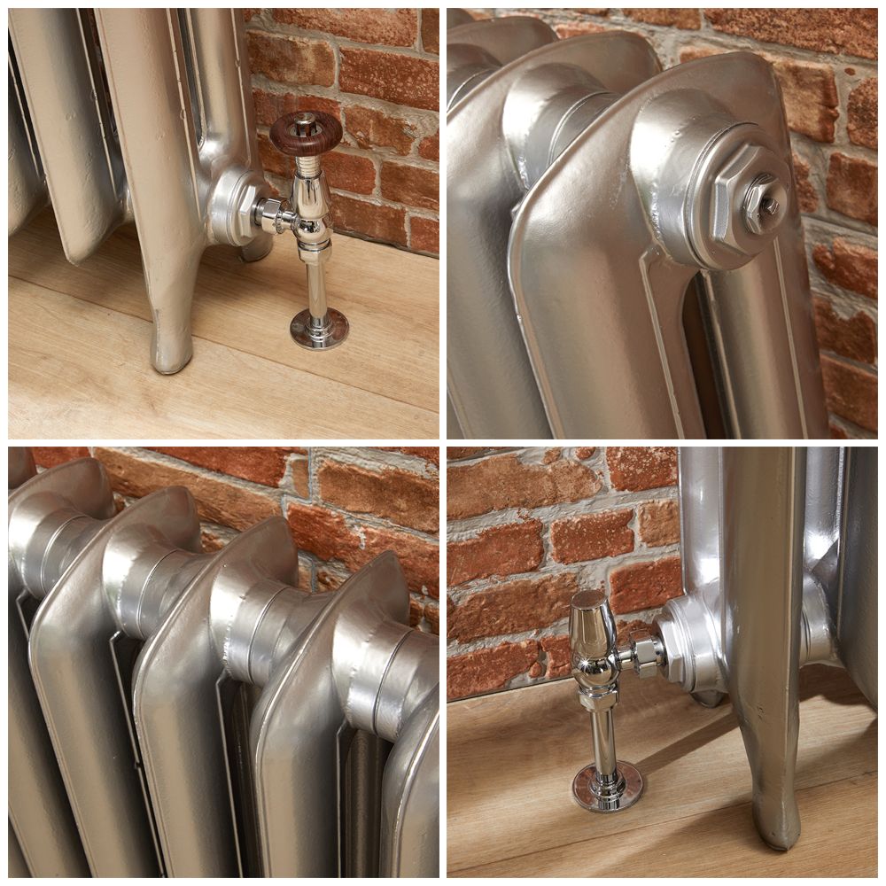 Gietijzeren Radiator Zilver | 76cm Hoog x Kies de Breedte | Erté