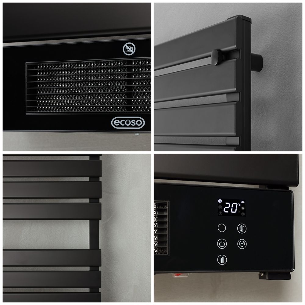 Slimme Elektrische Handdoekradiator met Ventilator - Zwart | Keuze ...