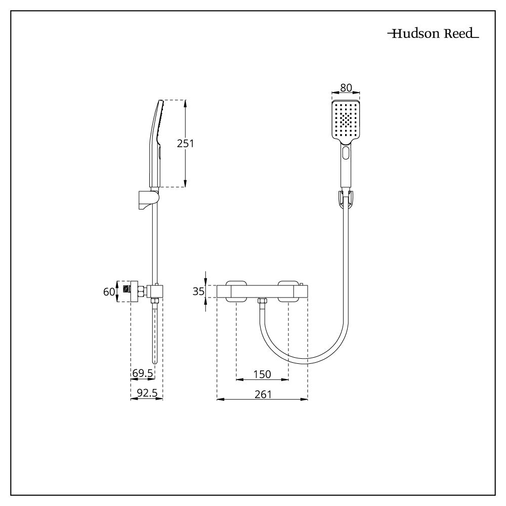 Thermostatische Douchekraan met handdouche Modern | Keuze Afwerking | Rune