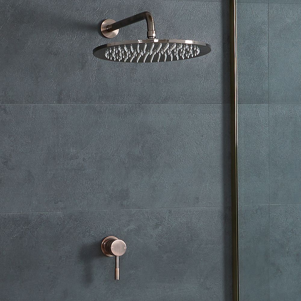 Doucheset met 1-Weg Douchekraan en 30cm Ronde Douchekop Geborsteld ...