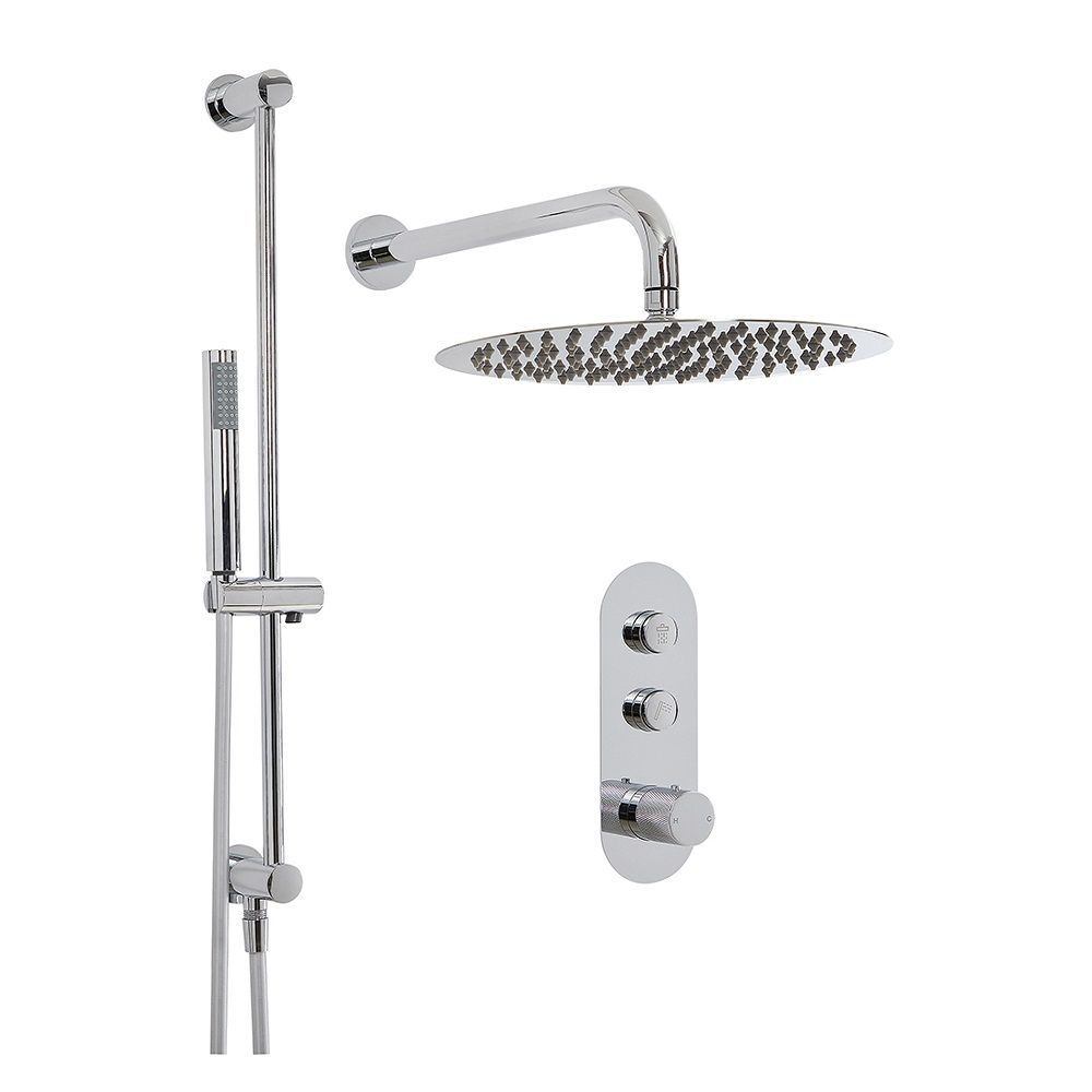 Doucheset - 2-Weg Chromen Thermostatische Drukknop Douchekraan met ...