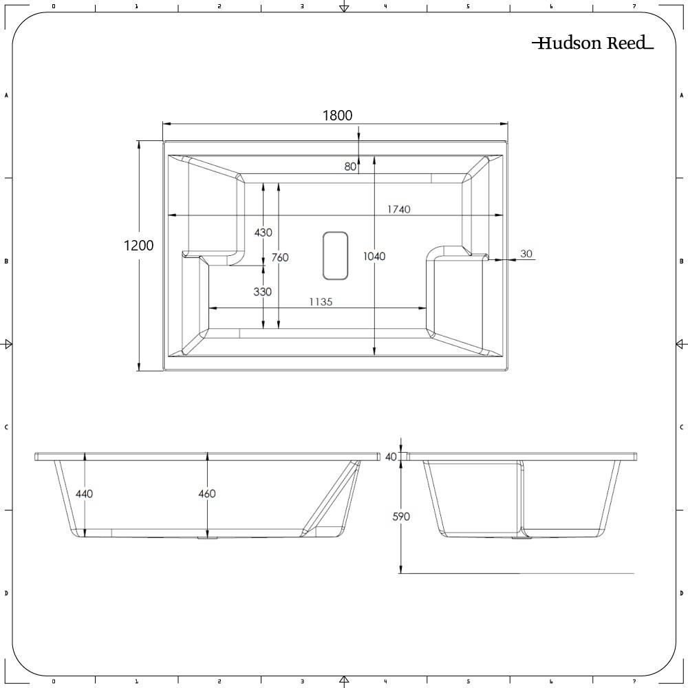 Bad Inbouw Dubbelzijdig 180cm x 120cm | Opties voor Whirlpool en Airspa ...