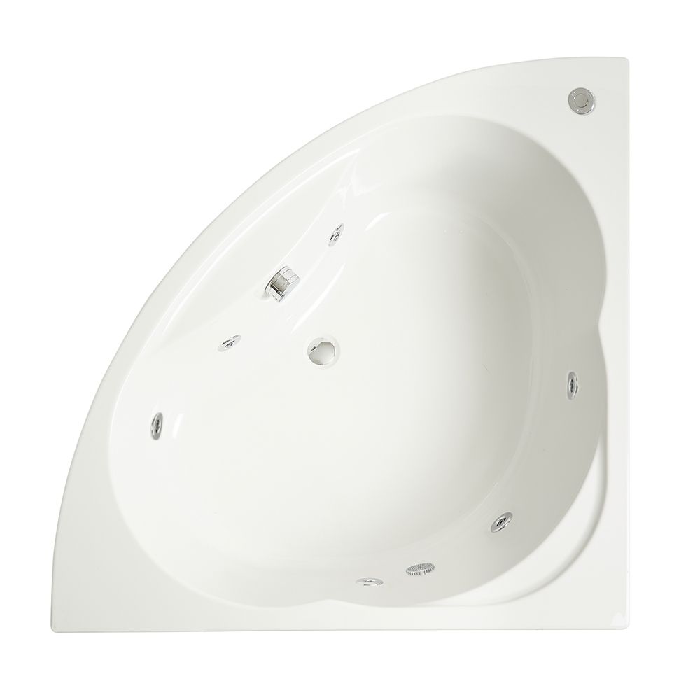Whirlpool Hoekbad Modern Glanzend Wit 120cm x 120cm met Paneel | Belstone