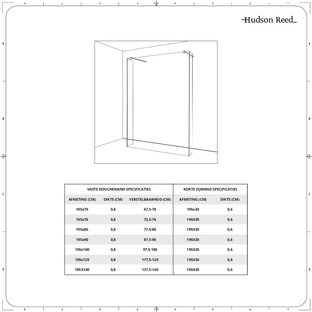 Inloopdouche 1 Vrijstaande Douchewand en 2 Zijwanden met 2 ...