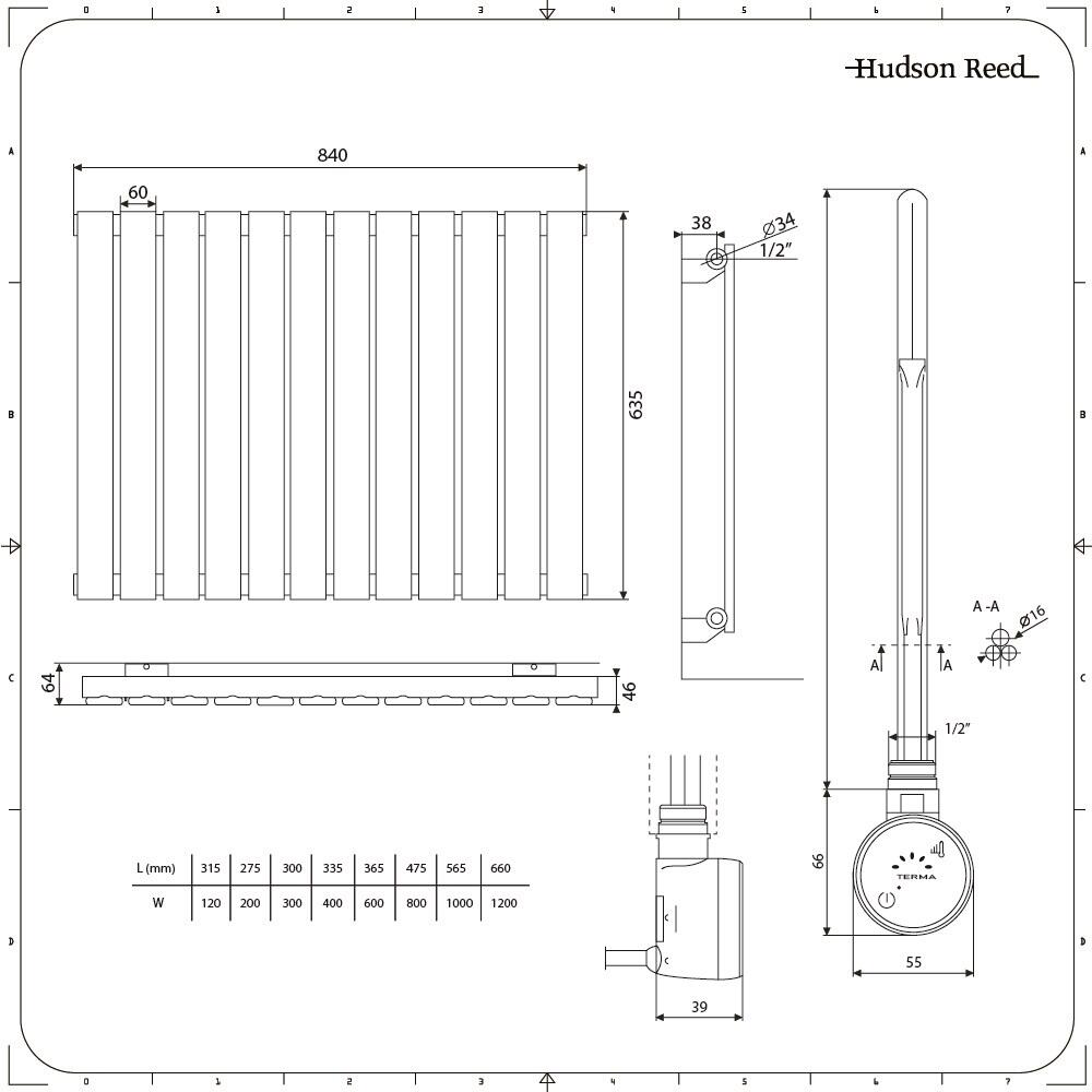 Elektrische Design Radiator Horizontaal 84cm x 63,5cm met ...